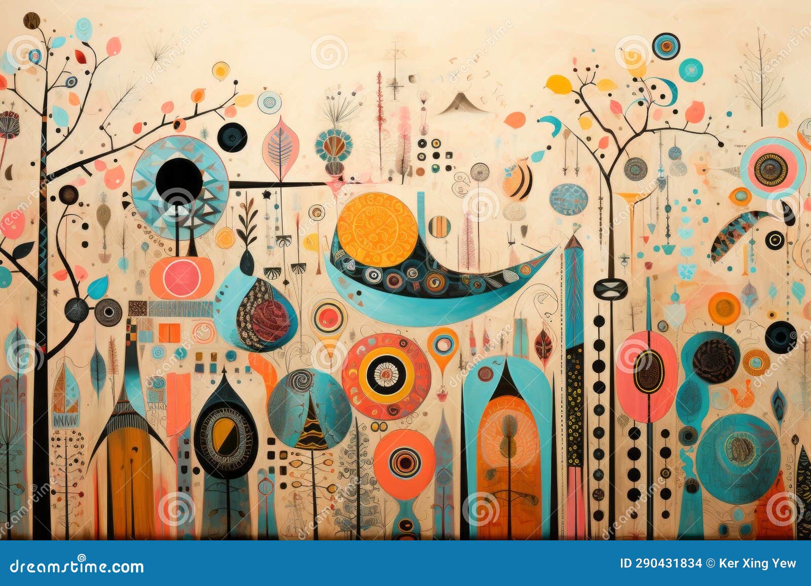 Playful Wallpaper with Whimsical Patterns Stock Illustration ...