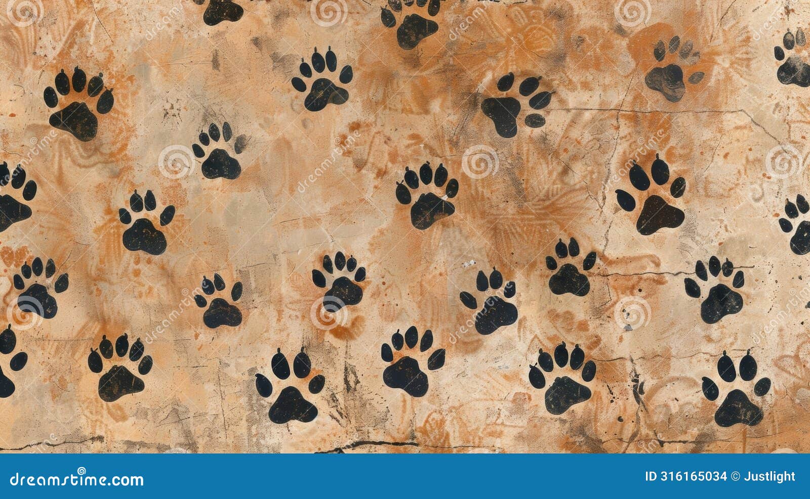 A Playful and Whimsical Pattern of Paw Prints Alongside Human ...