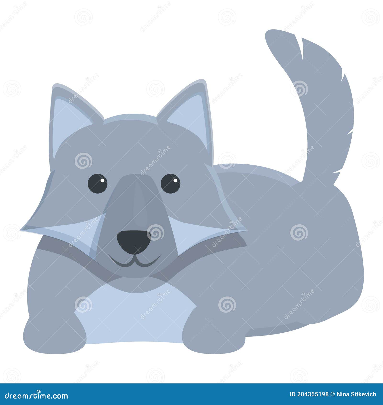 Playful Wolf Icon, Cartoon Style Stock Vector - Illustration of quirky ...