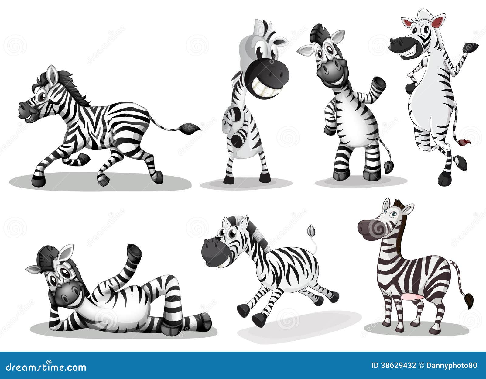 Playful zebras stock vector. Illustration of jumping - 38629432