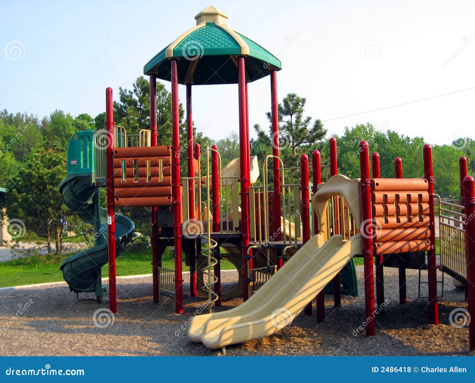 Playground stock photo. Image of green, slide, color, colour - 2486418