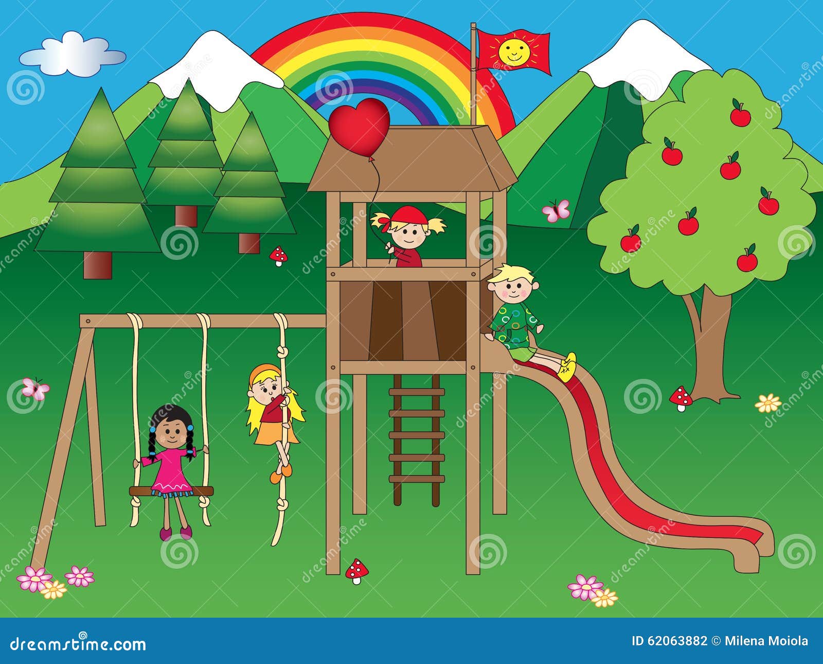 Playground illustration stock. Illustration du gosses - 62063882