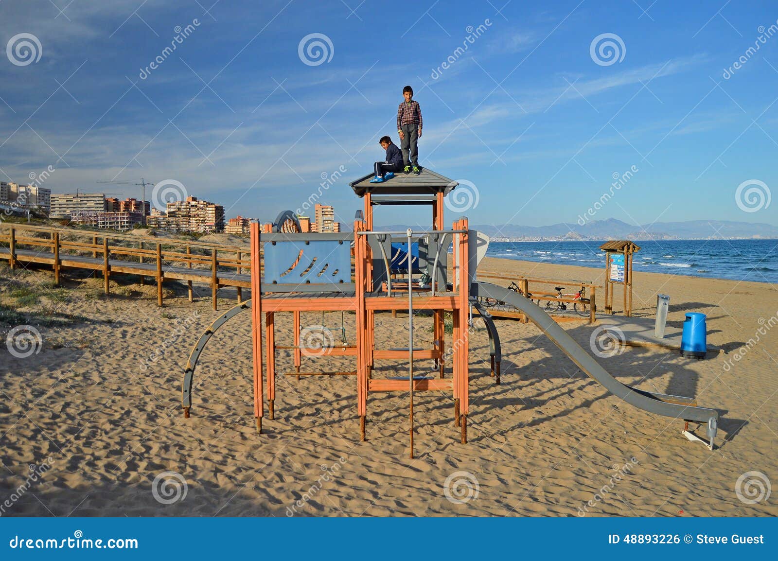 Playground on the Beach stock photo. Image of dramatic - 48893226