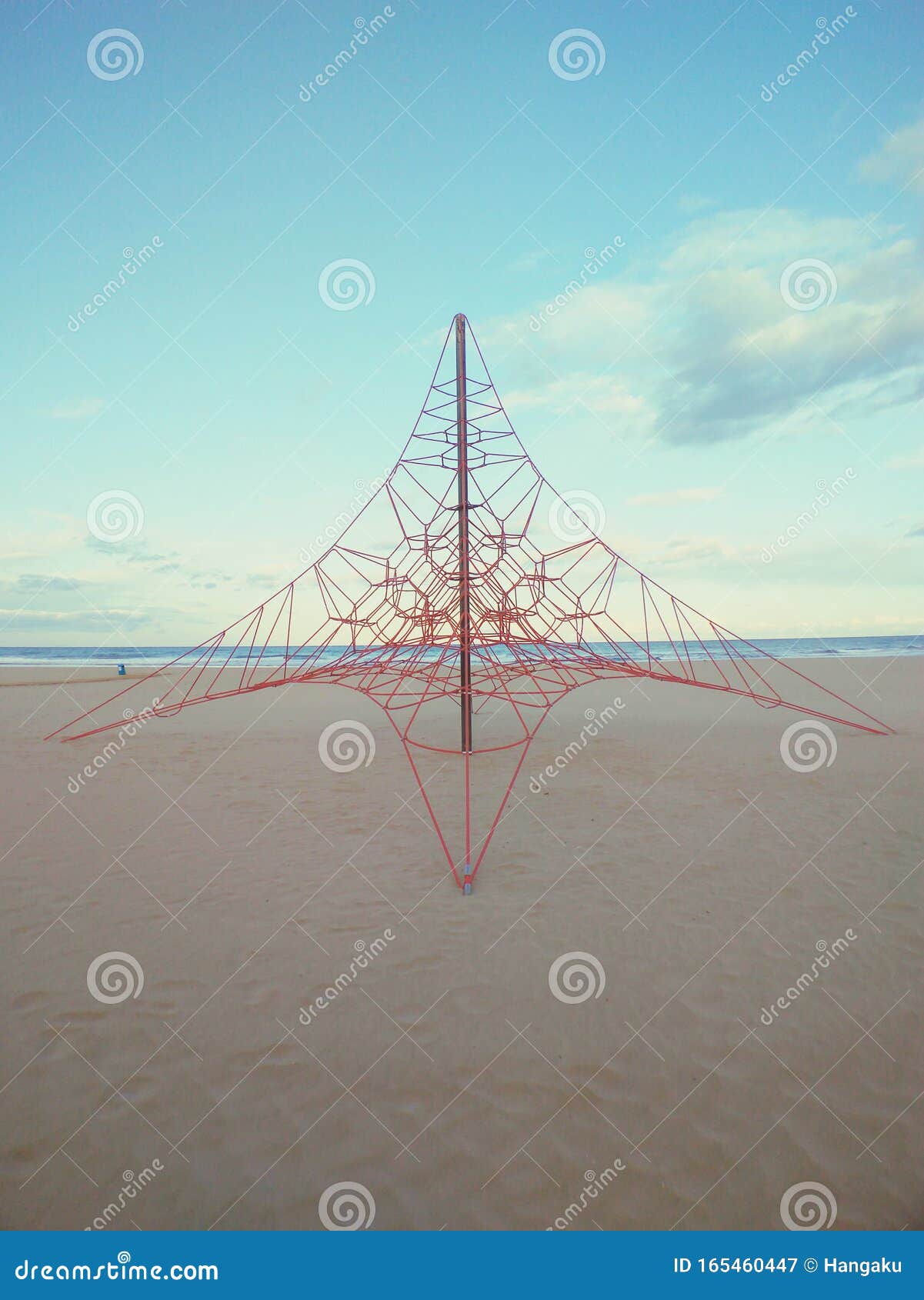 Playground at Beach Red Elastic Ropes Stock Image - Image of beach ...
