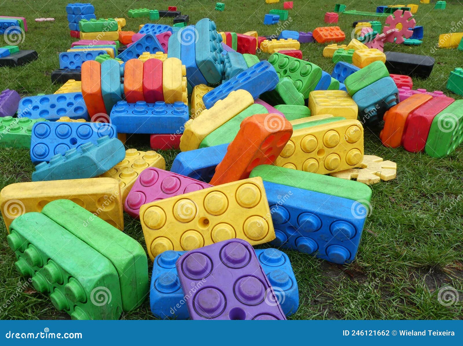 Playground with Building Blocks Stock Photo - Image of assemble, color ...