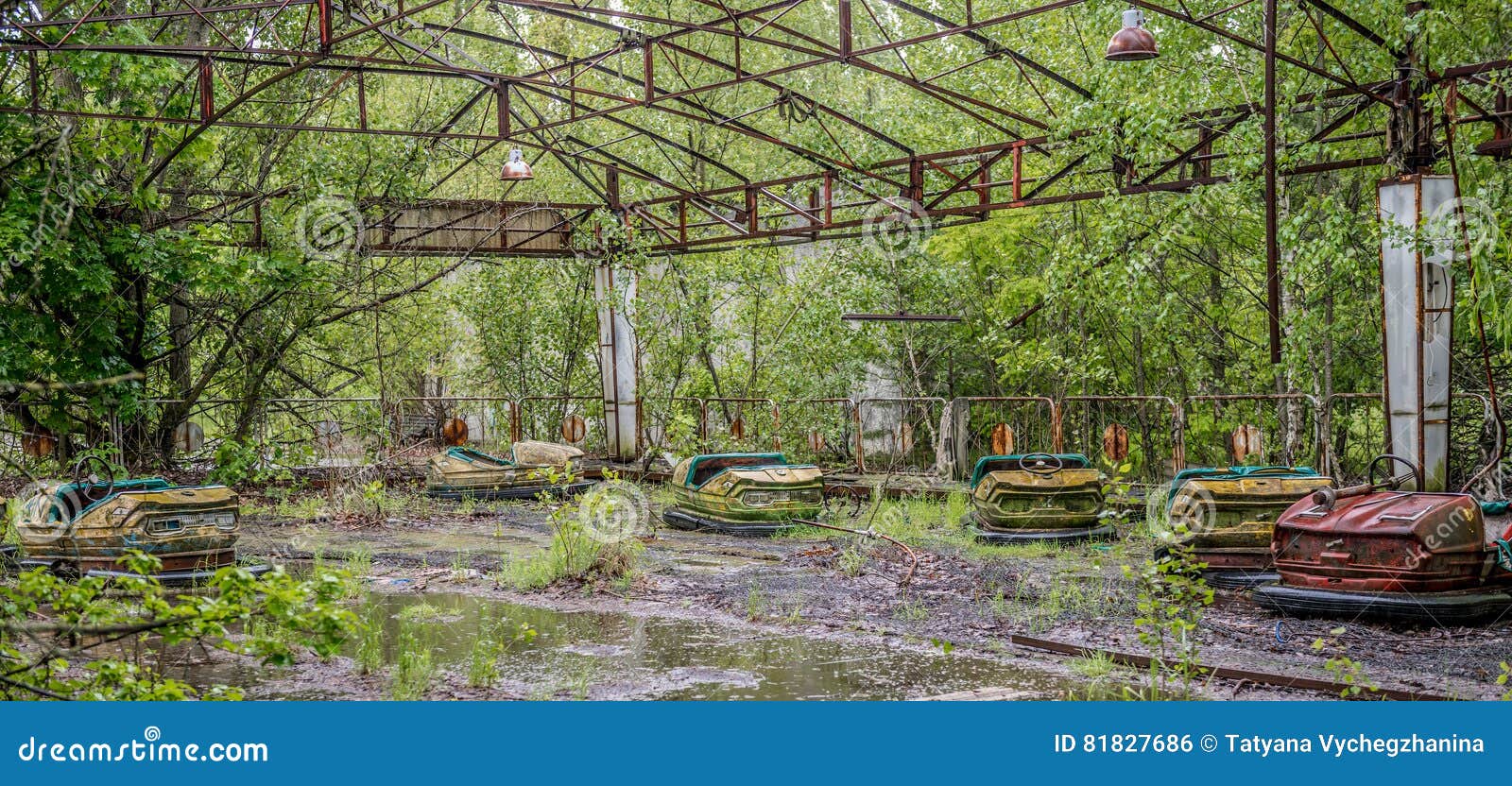Playground with Cars in Pripyat Park Stock Photo - Image of playground ...
