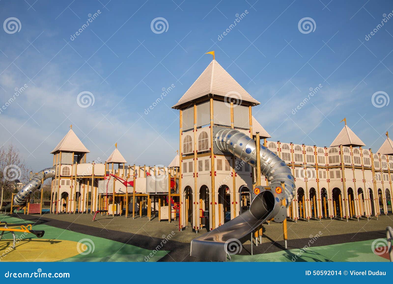 Playground in castle form stock photo. Image of plastic - 50592014