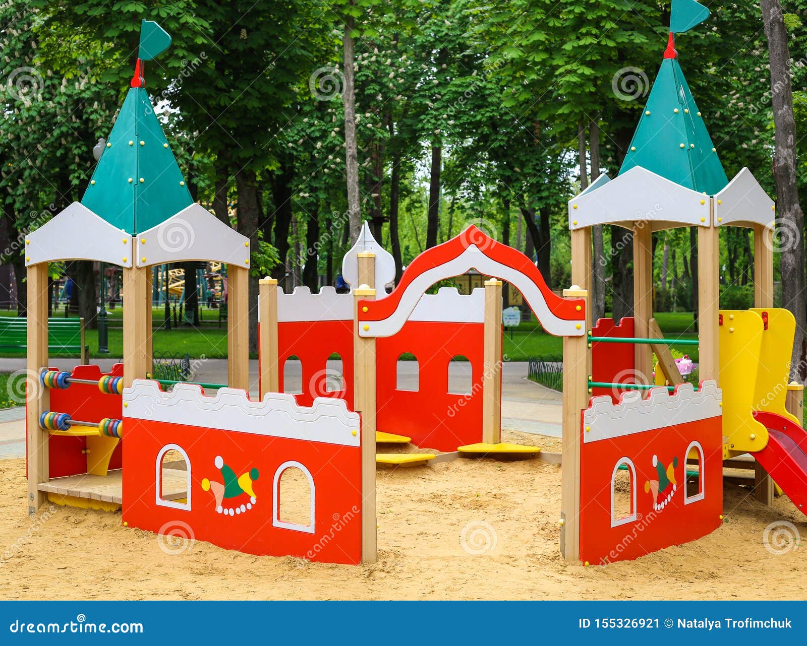 Playground. the Castle is in the Form of a Sandbox Stock Image - Image ...