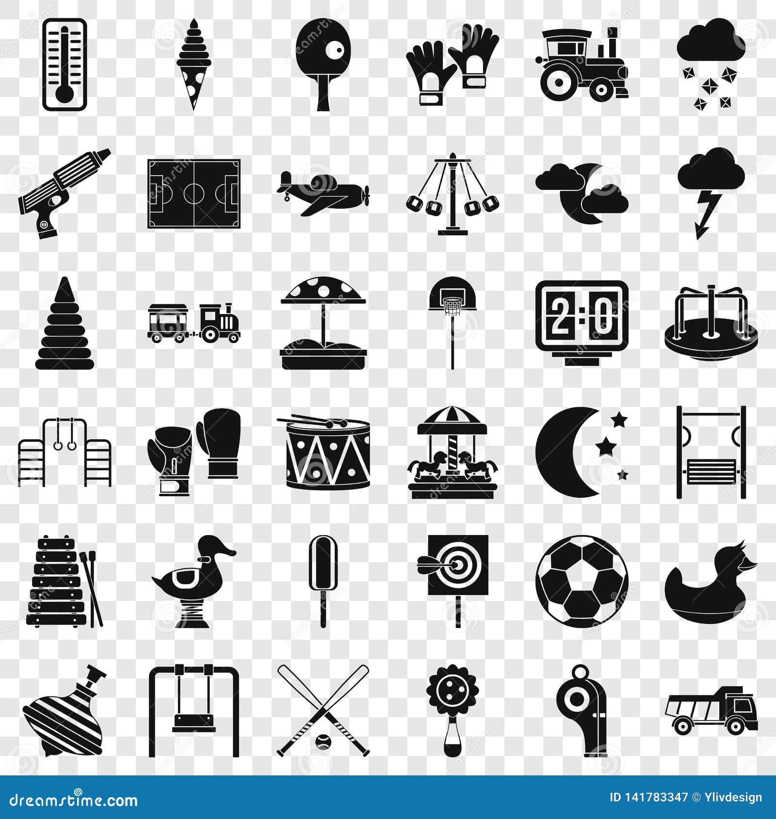 Playground for Children Icons Set, Simple Style Stock Vector ... Playground for Children Icons Set, Simple Style Stock Vector ...