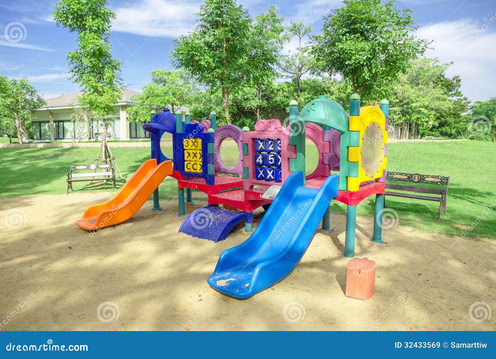 Playground stock image. Image of slide, outdoor, garden - 32433569