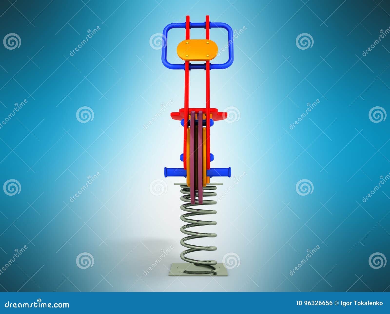 Playground for Children Spring Motorcycle Front in the Middle of Stock ...