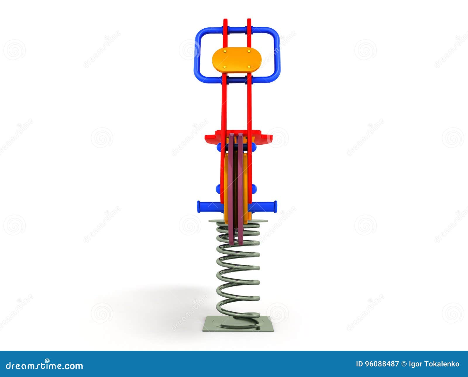 Playground for Children Spring Motorcycle Front in the Middle of Stock ...