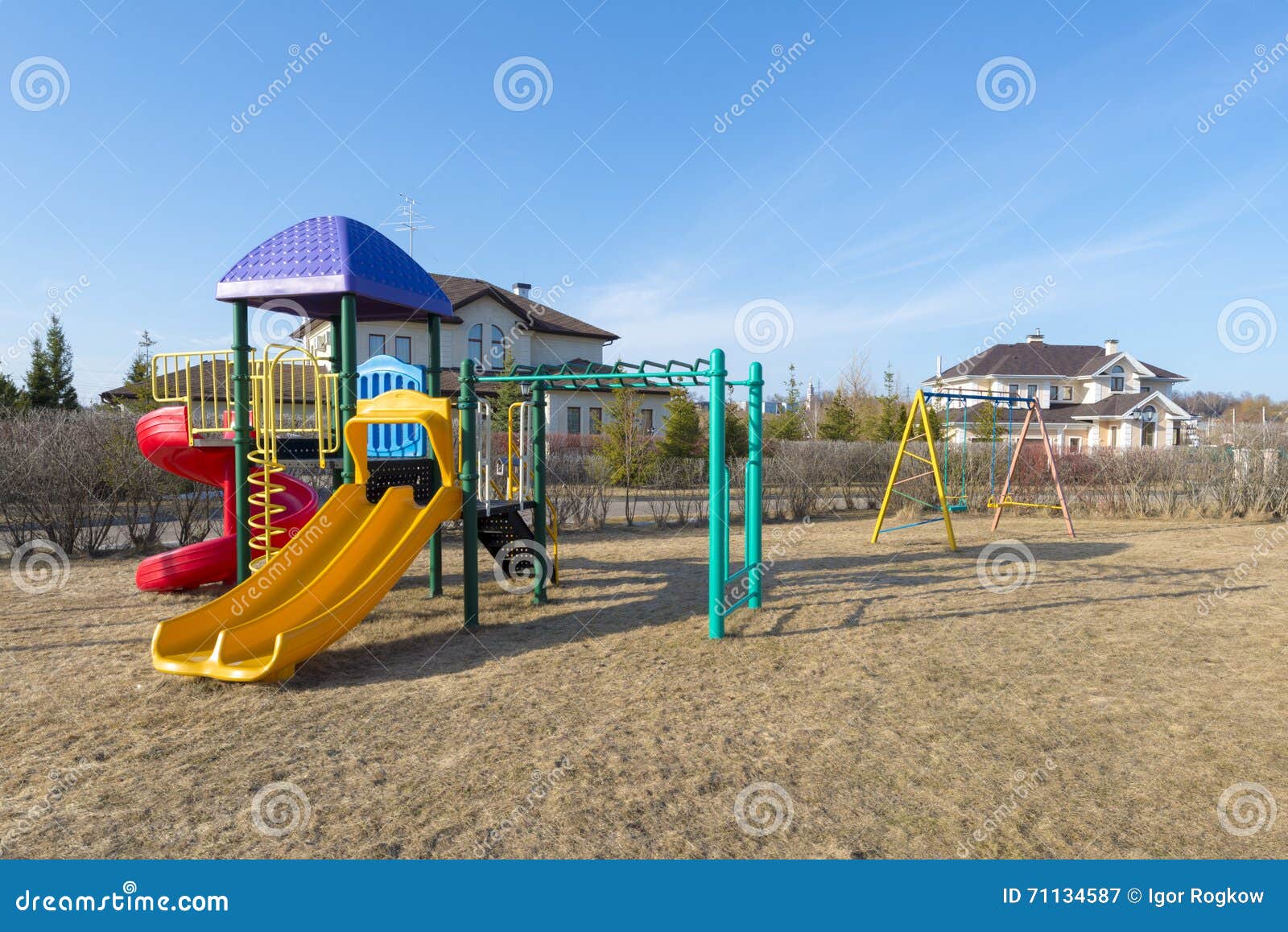 Playground on a Clear Sunny Spring Day Editorial Photography - Image of ...