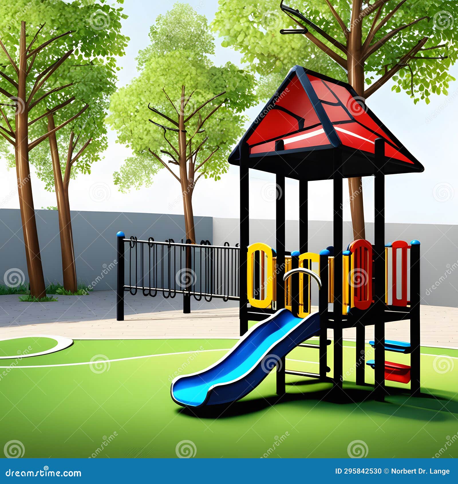 Playground, AI-Generatet stock illustration. Illustration of climbing ...