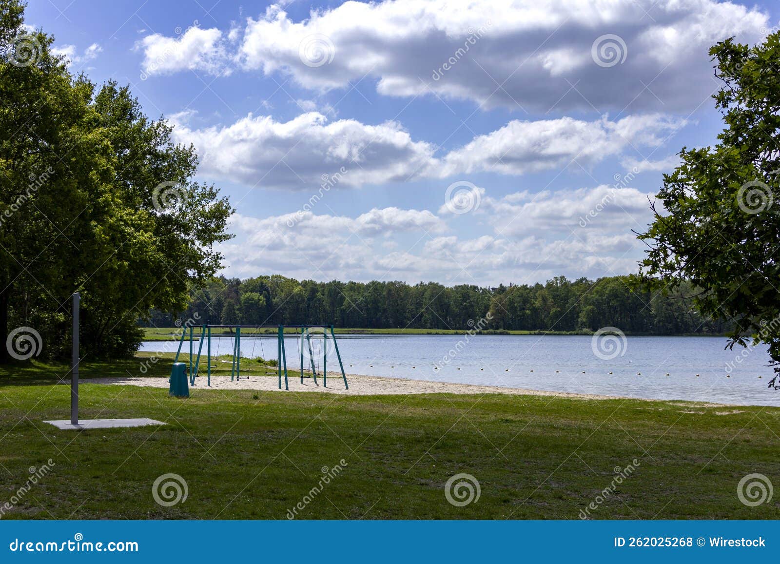 Playground on a Coast of a Lake in Bussloo, Netherlands Stock Photo ...