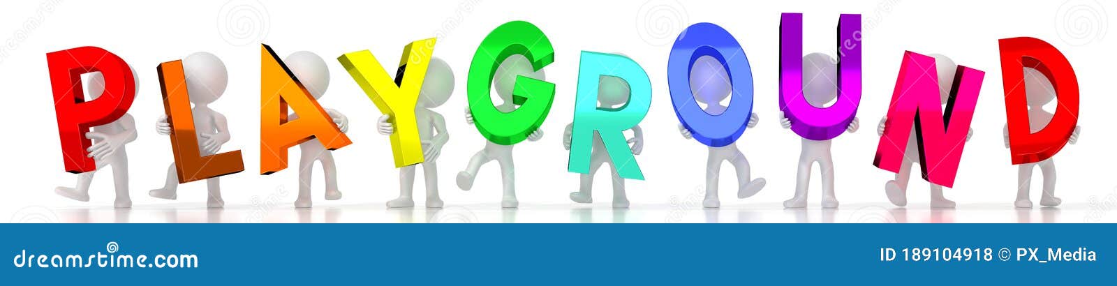 Playground - Colorful Letters - 3D Illustration Stock Illustration ...