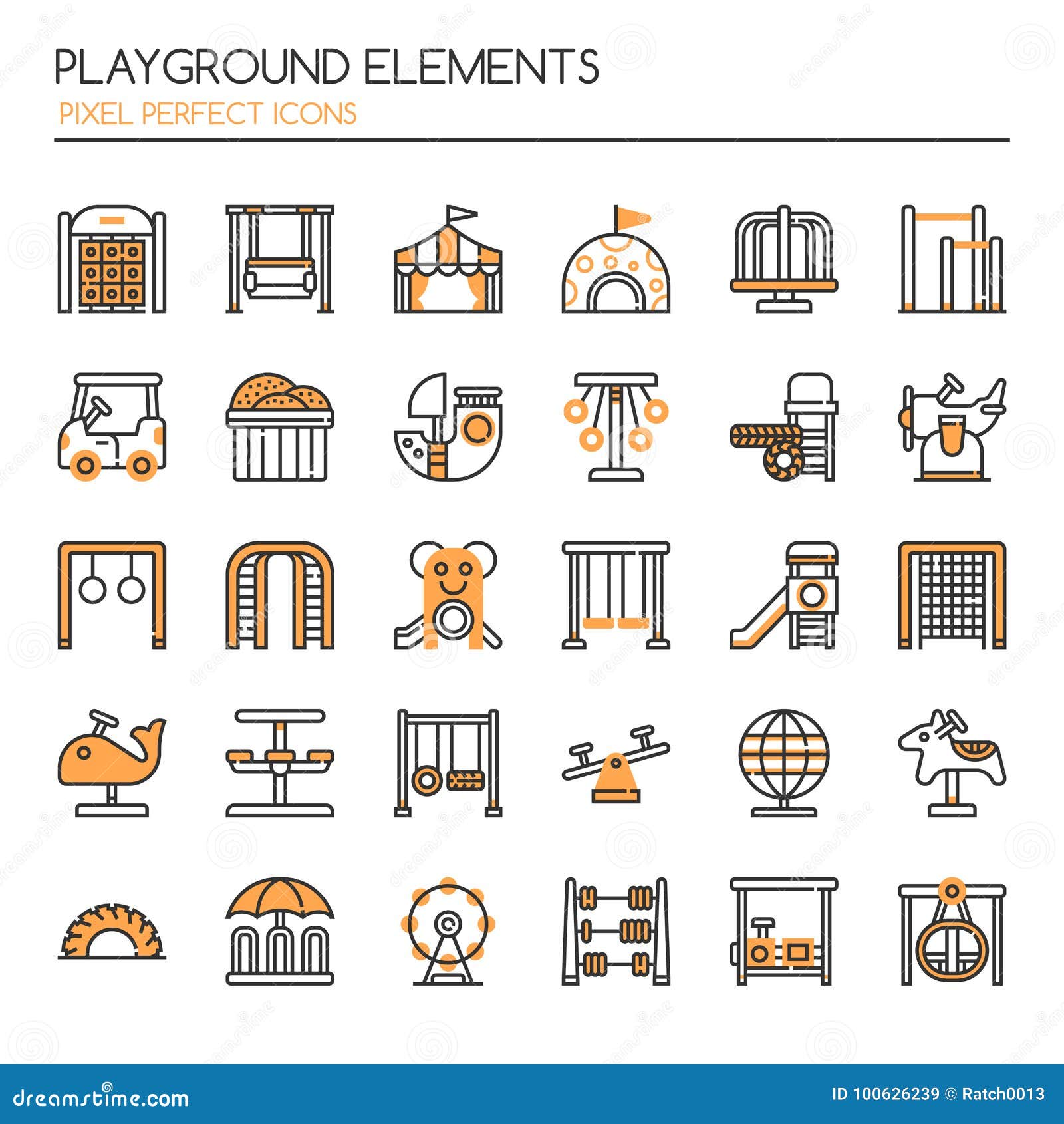 Set Of Playground Elements - Modern Vector Cartoon Isolated ...
