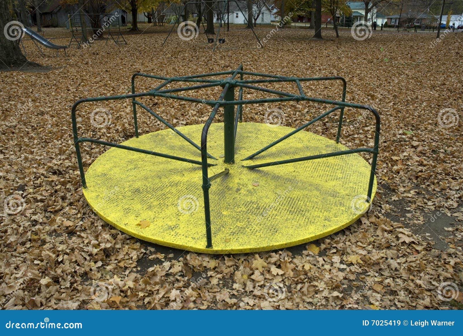 Playground in Fall stock image. Image of brown, round - 7025419