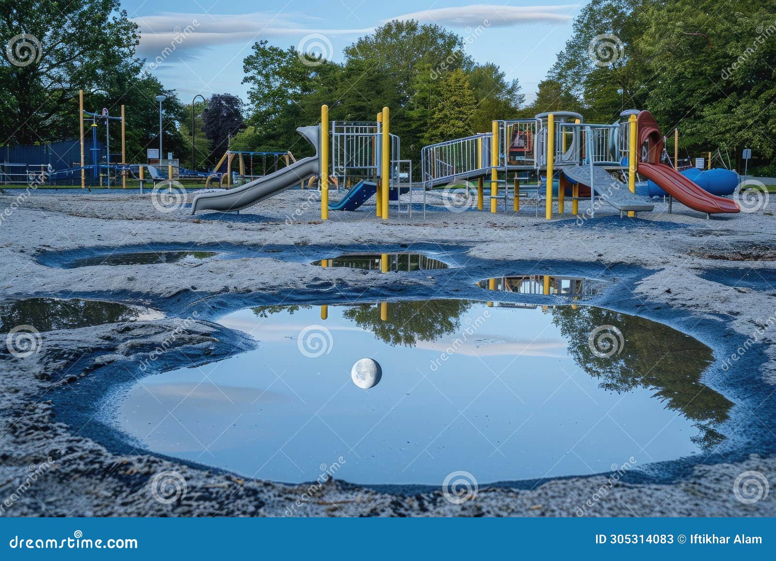 A Playground Filled with Various Play Equipment and Structures ...