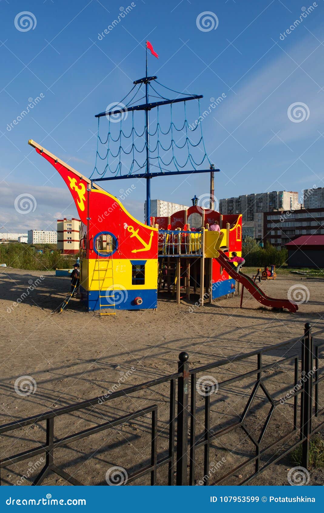 Playground in the Form of a Sailing Ship Stock Image - Image of game ...