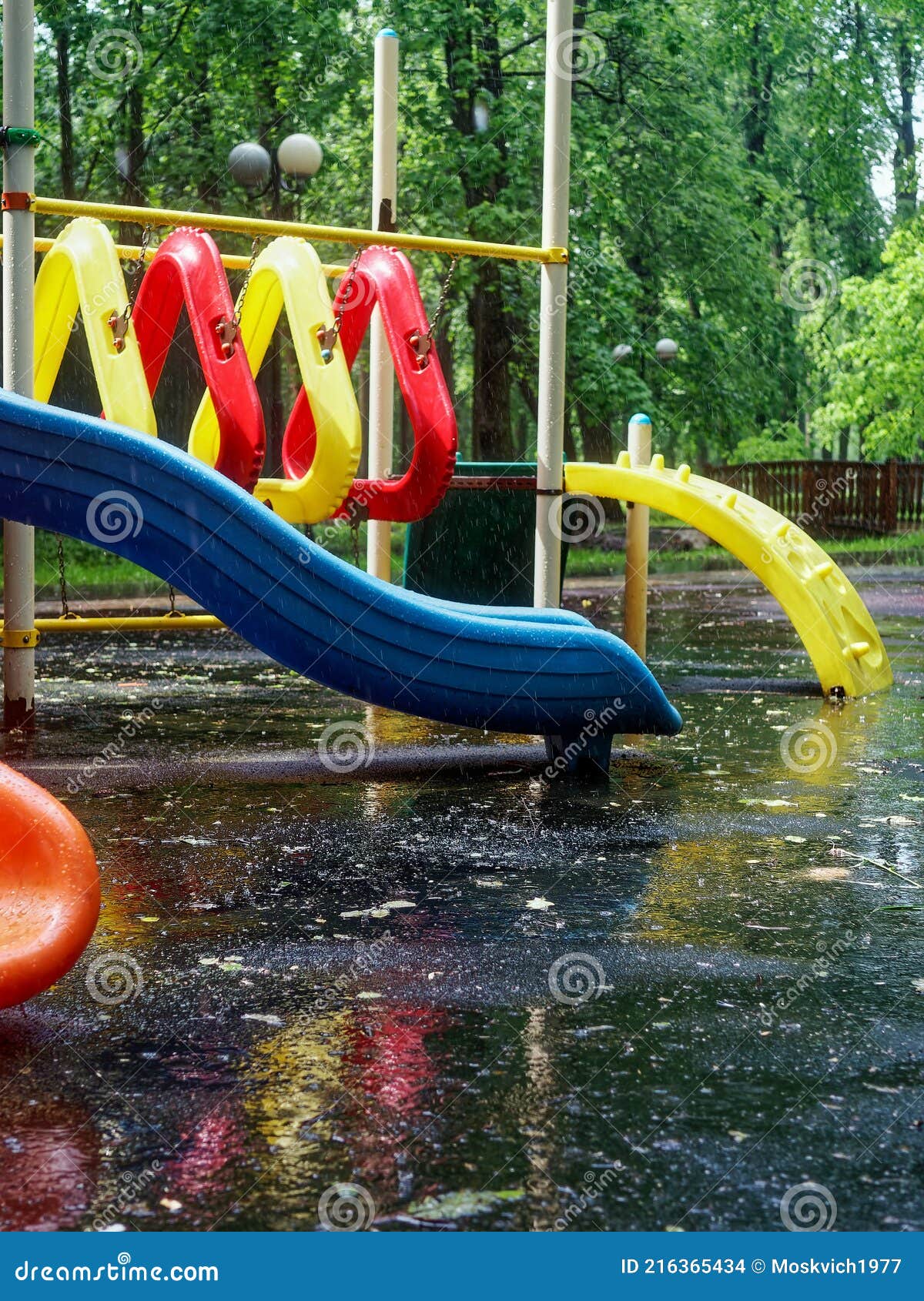 Playground after Heavy Rain Stock Photo - Image of city, kyiv: 216365434