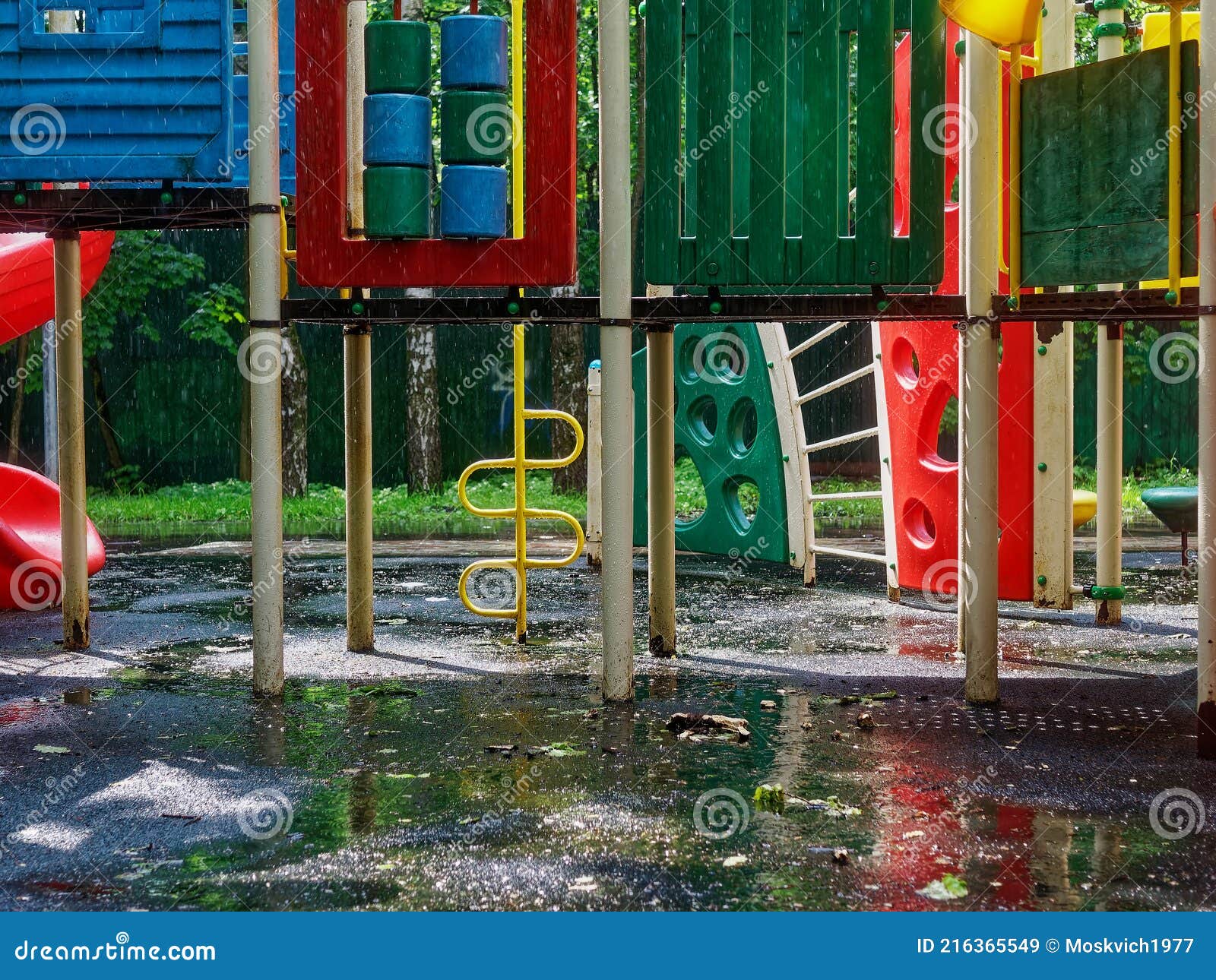 Playground after Heavy Rain Stock Image - Image of nature, outside ...