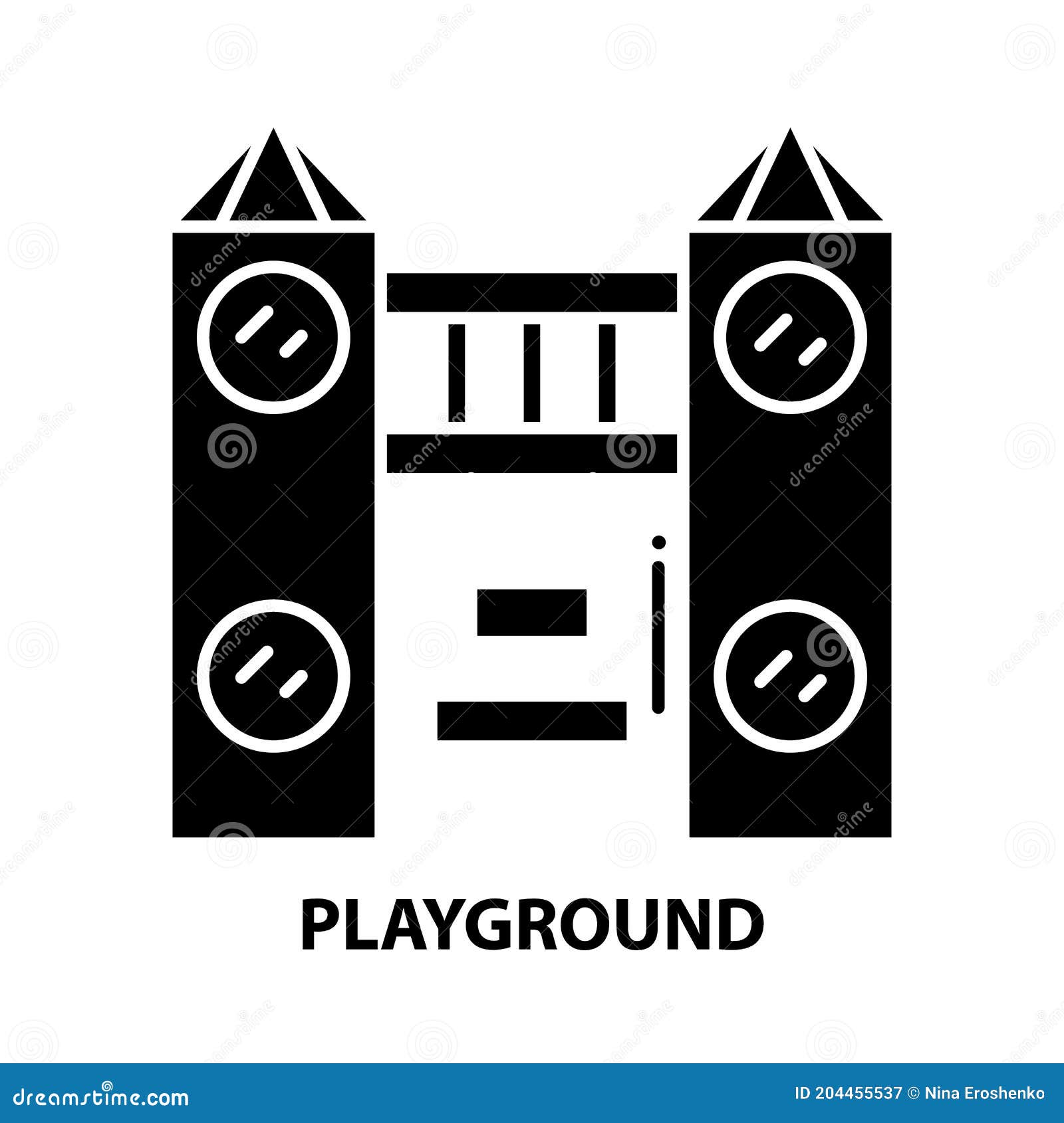 Playground Icon, Black Vector Sign with Editable Strokes, Concept ...