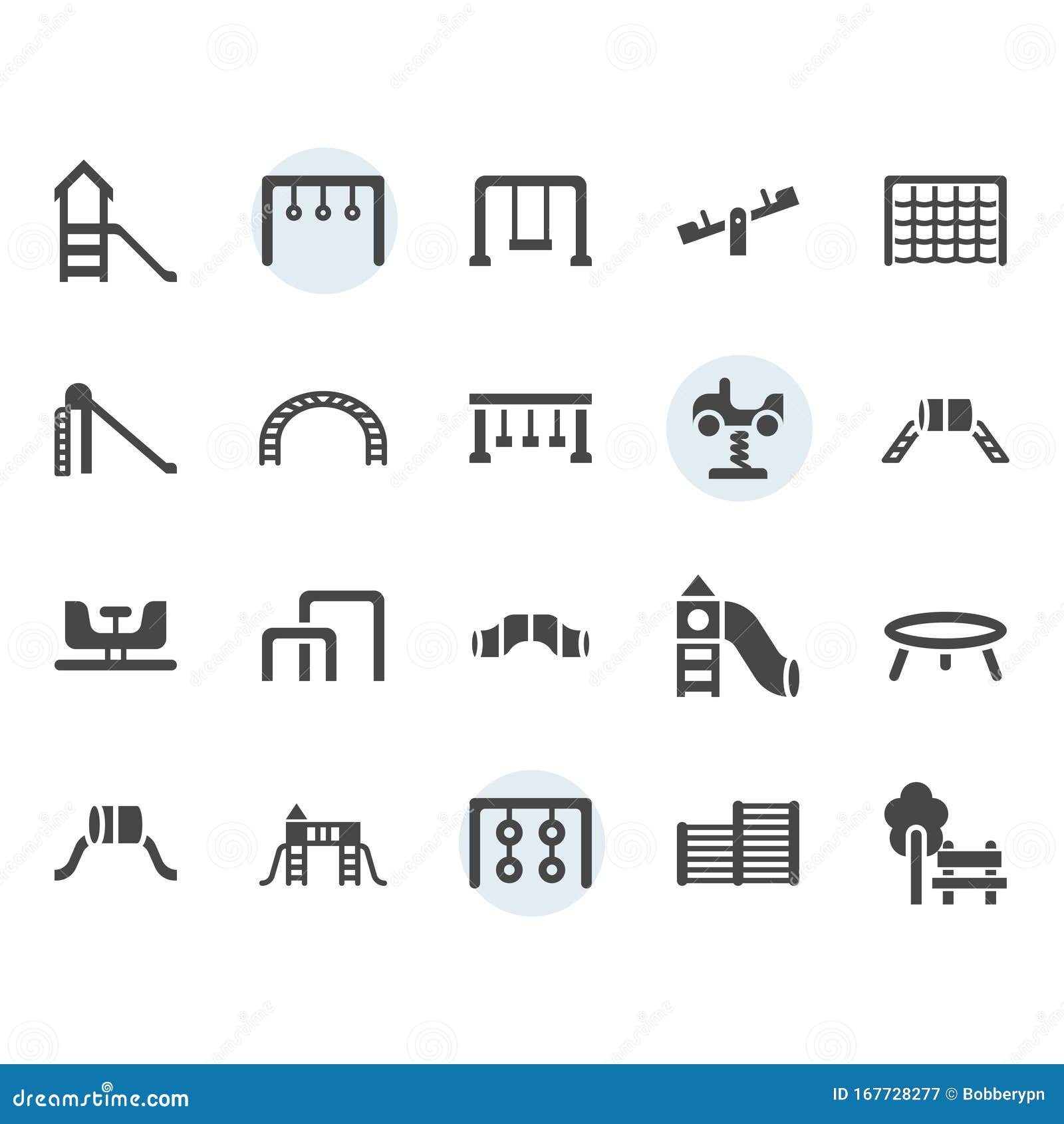Playground Icon and Symbol Set in Glyph Design Stock Vector ...