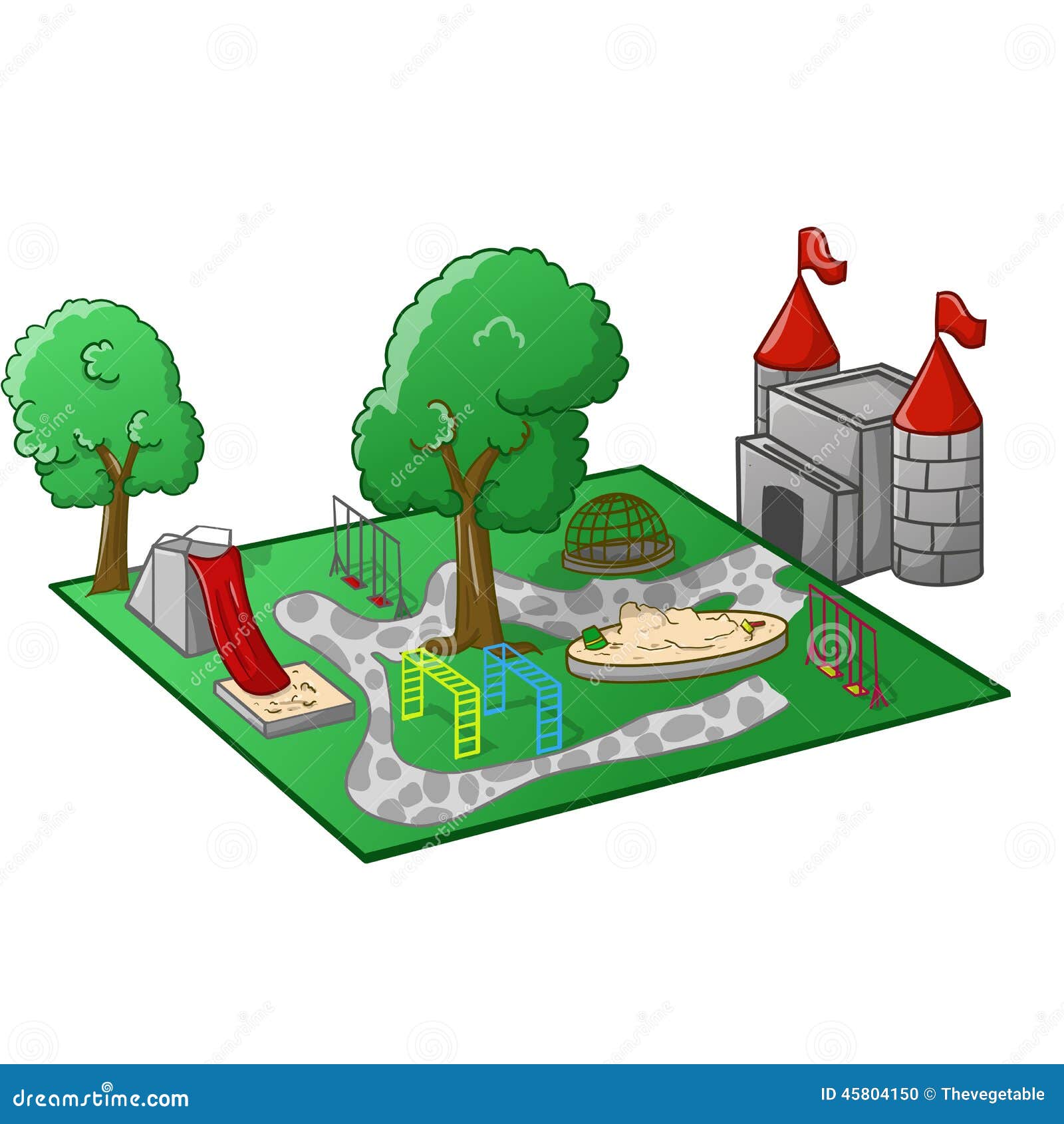 Playground stock illustration. Illustration of cartoon - 45804150