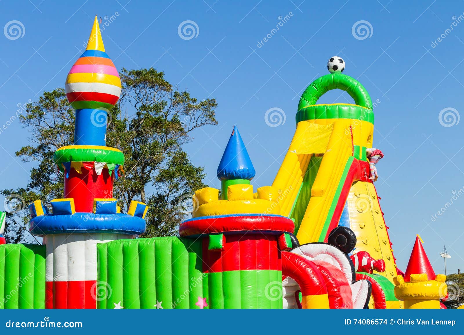 Playground Inflatable Castle Stock Photo - Image of unidentified ...