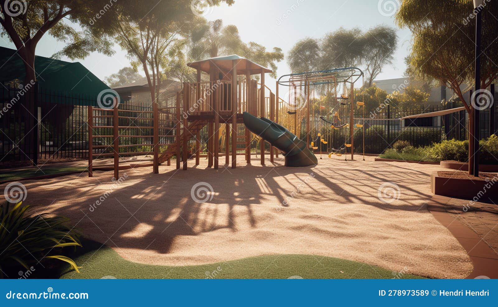 Playground Kid Zone in a School. Generative Ai Stock Image - Image of ...