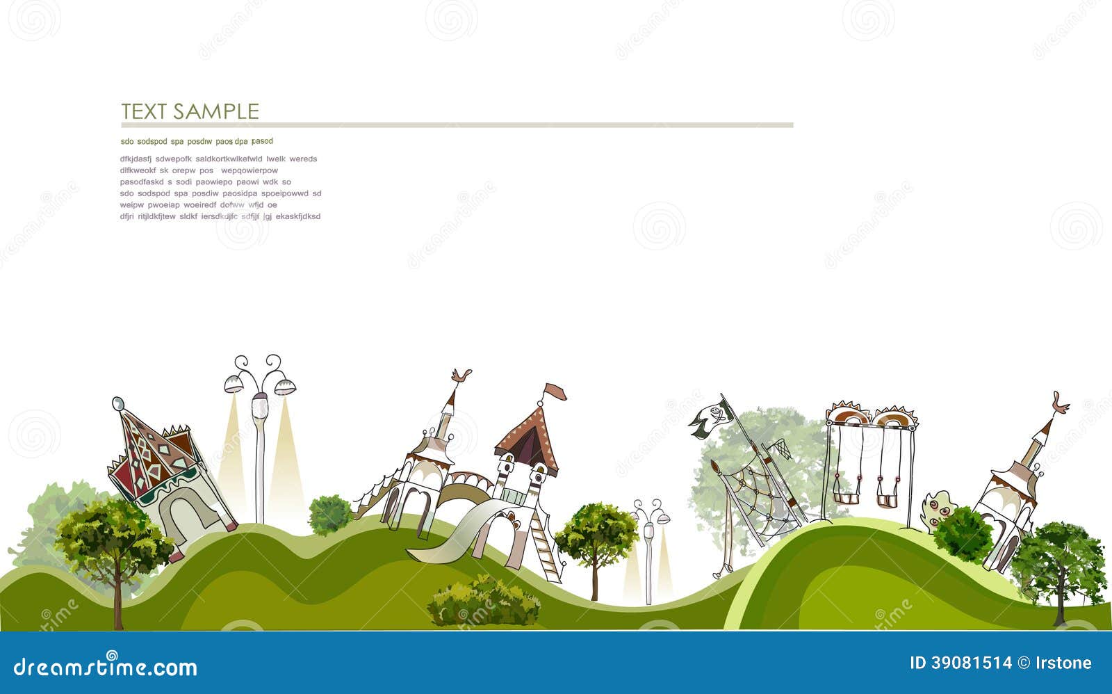 Playground, Kids Play Town Illustration Stock Vector - Illustration of ...