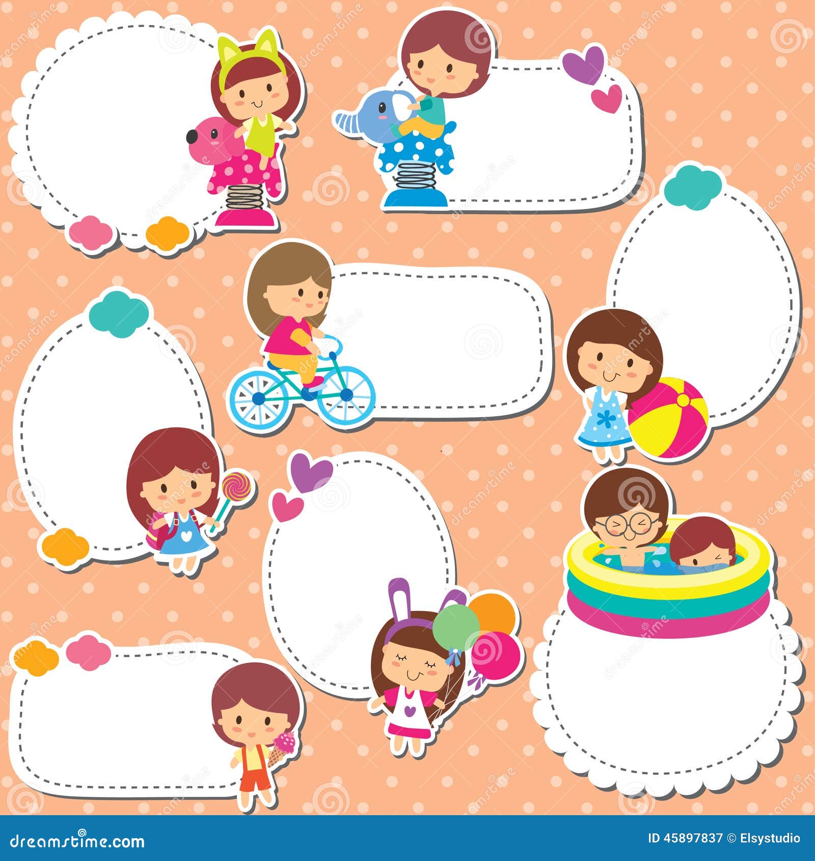 Playground Kids Text Box Design Stock Illustration - Illustration of ...