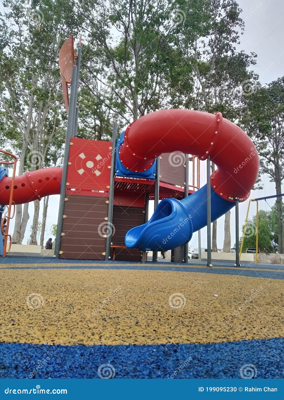 Playground for Kids To Play Red Blue Stock Photo - Image of blue ...