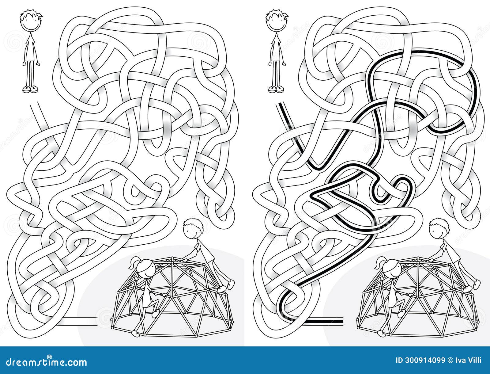 Playground maze stock vector. Illustration of drawing - 300914099