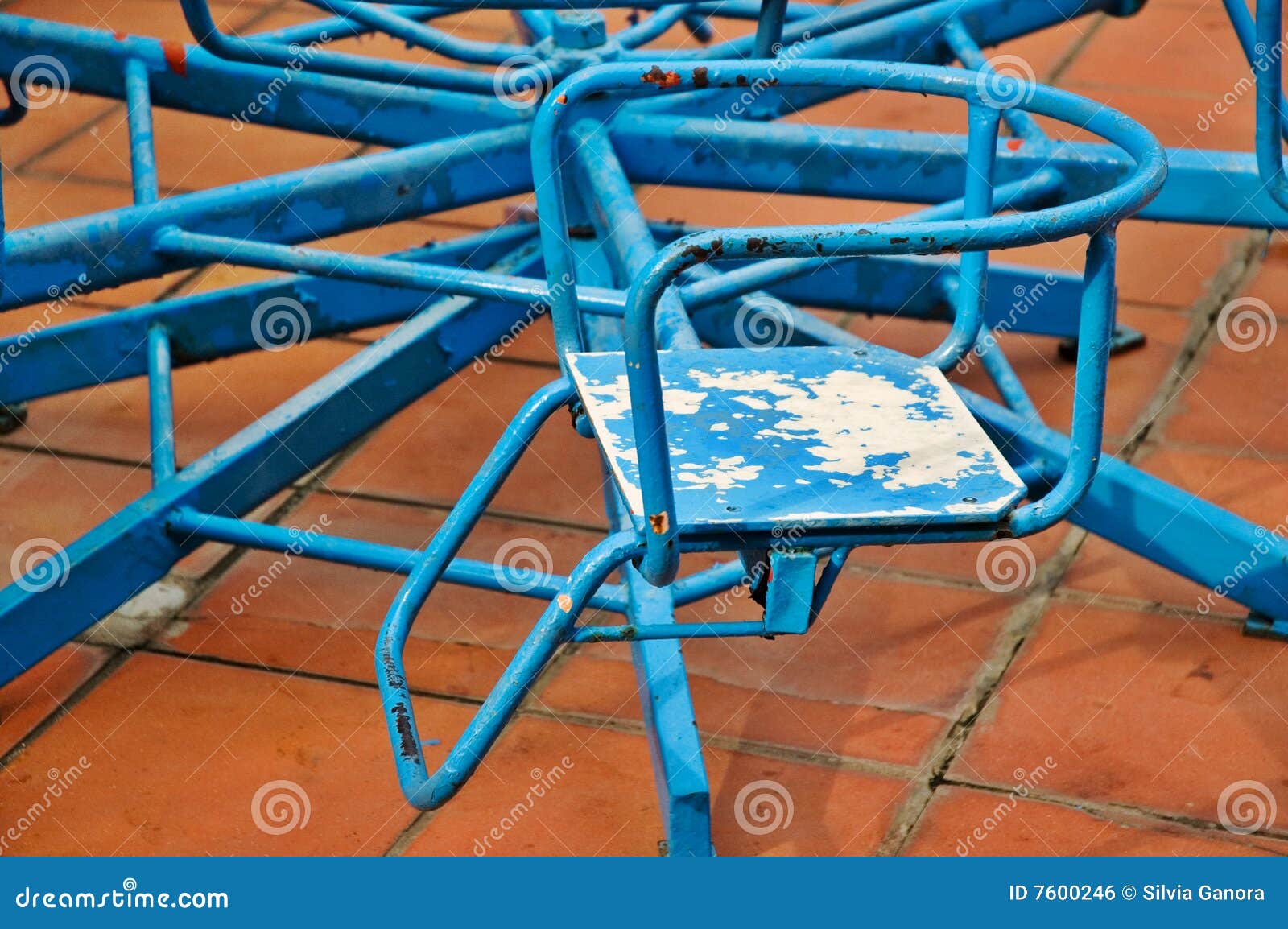 Playground merry-go-round stock photo. Image of blue, carousel - 7600246