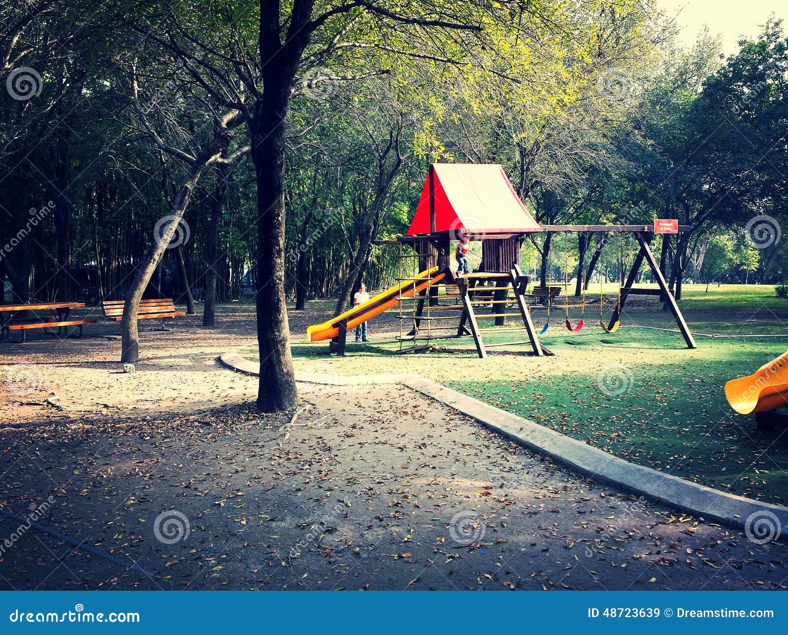 Playground editorial stock image. Image of green, bench - 48723639