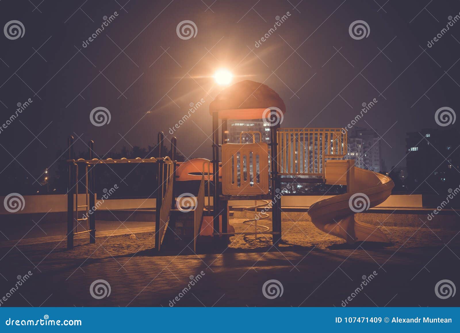 Playground at night stock image. Image of beautiful - 107471409