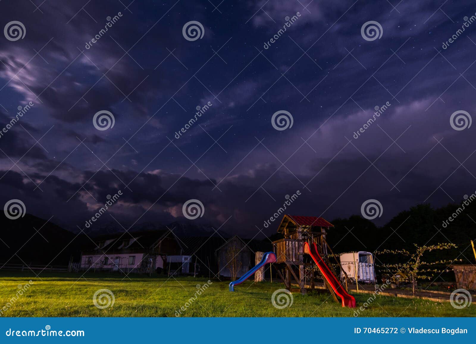 Playground by night stock photo. Image of rural, farm - 70465272