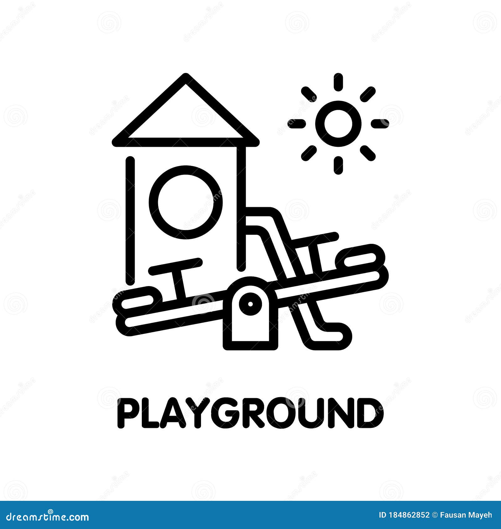 Playground Outline Icon Style Design Illustration on White Background ...