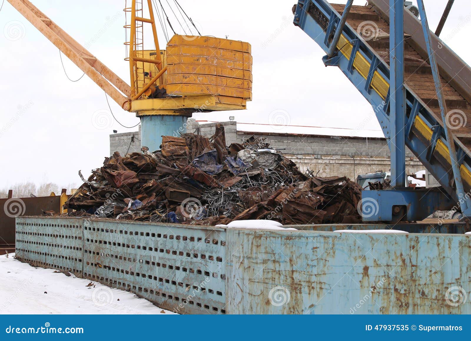 Playground for Processing Scrap Metal Stock Image - Image of secondary ...