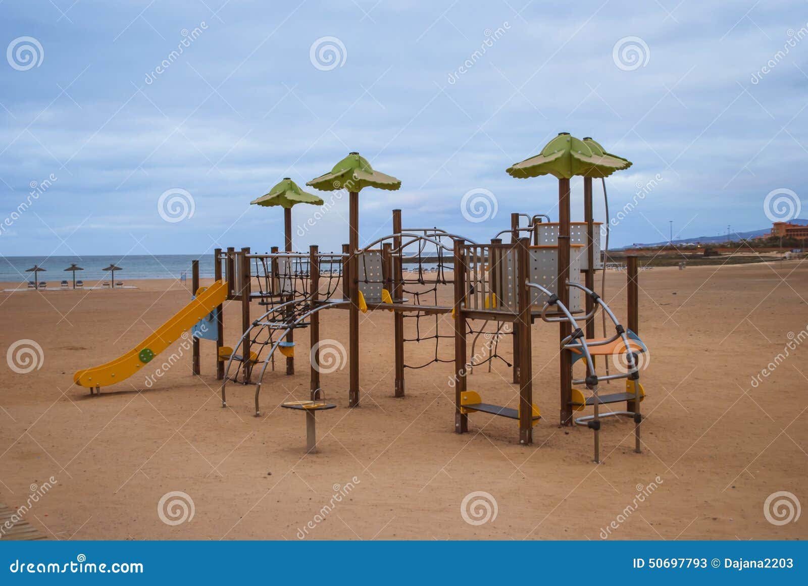 Playground by the sea stock image. Image of nature, multi - 50697793