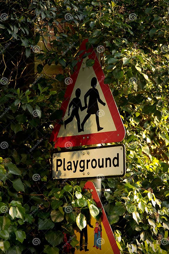 Playground Sign post stock image. Image of green, safty - 826829