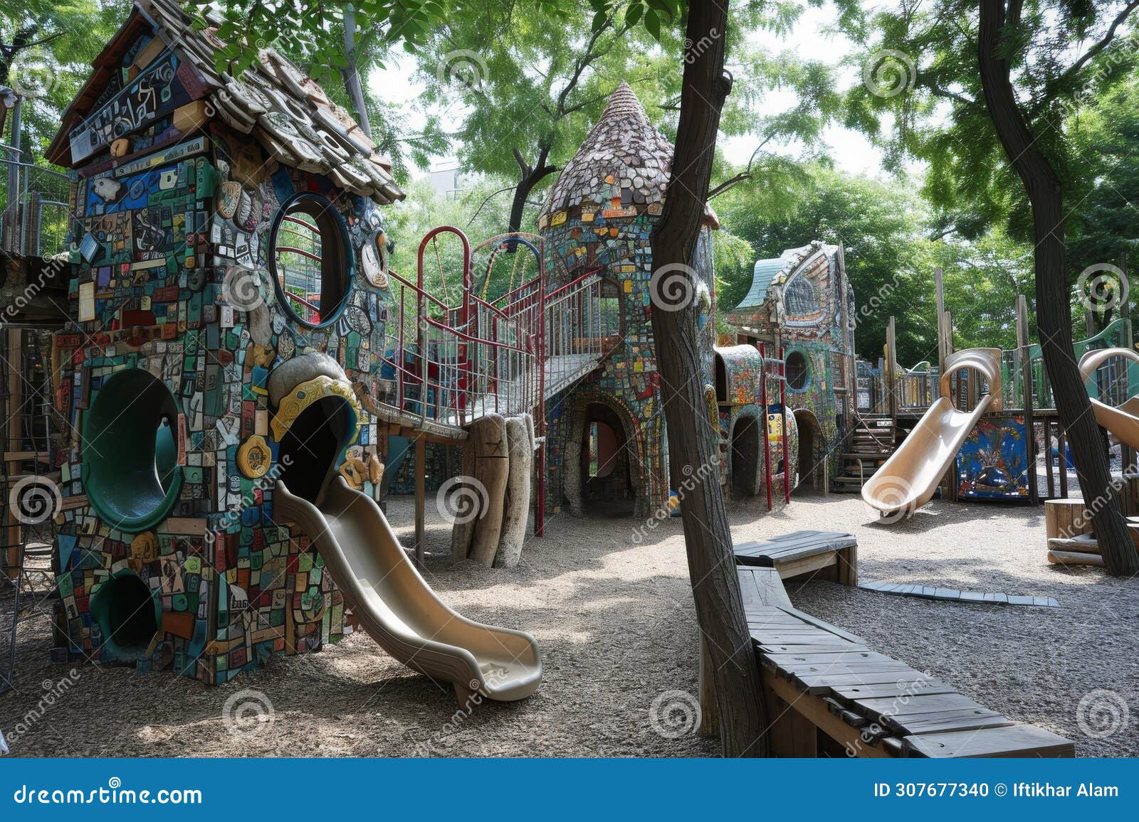 A Playground with a Slide and a Play Structure, a Playground Made ...
