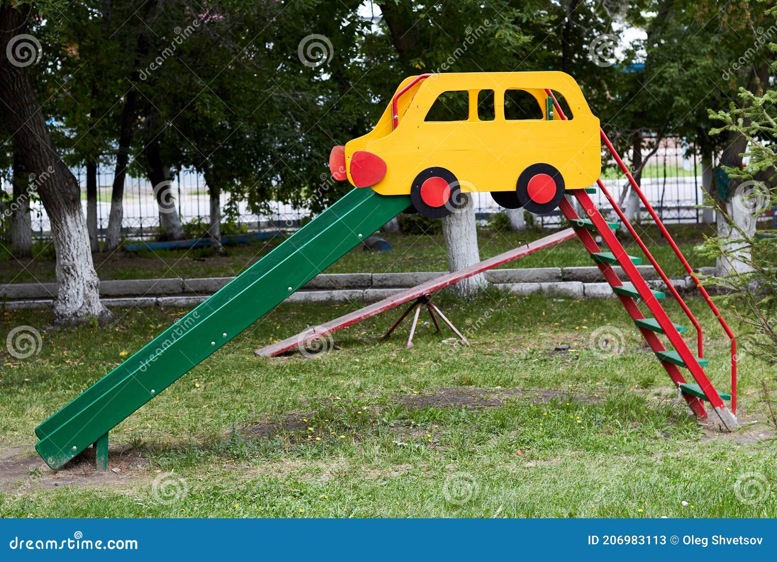 Playground Slide Ride Machine. Fun for Kids Stock Image - Image of play ...