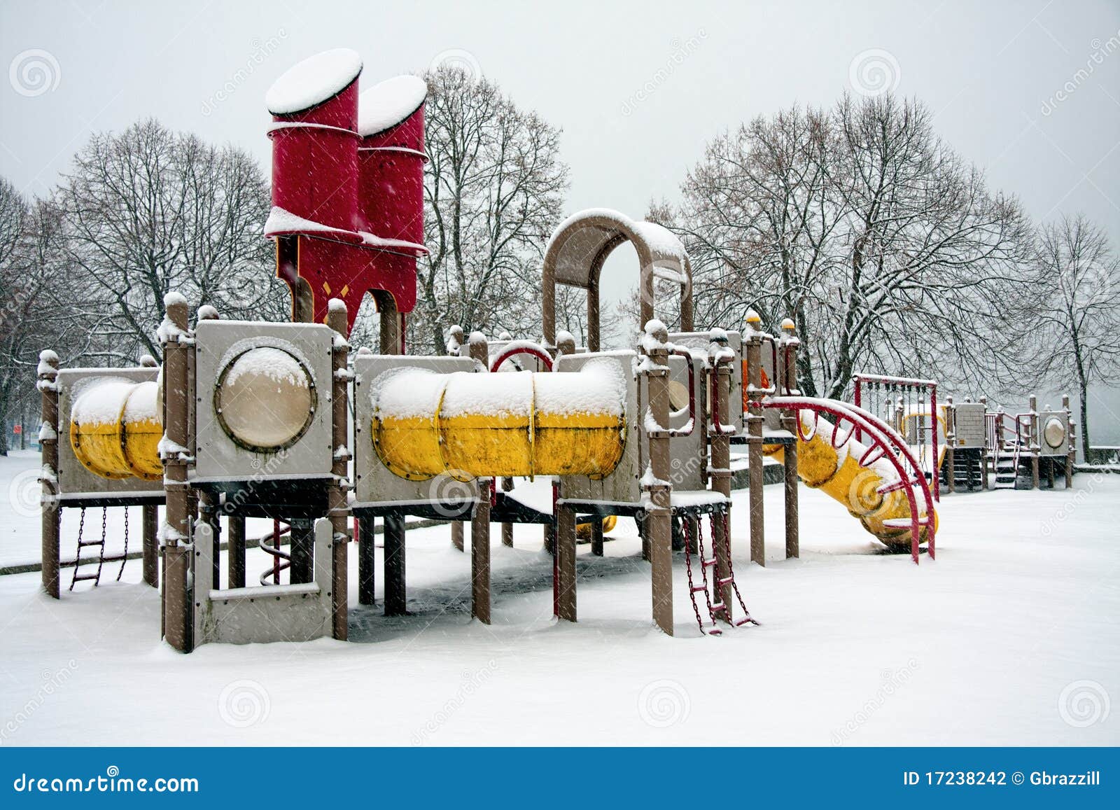 Playground in the Snow stock photo. Image of activity - 17238242