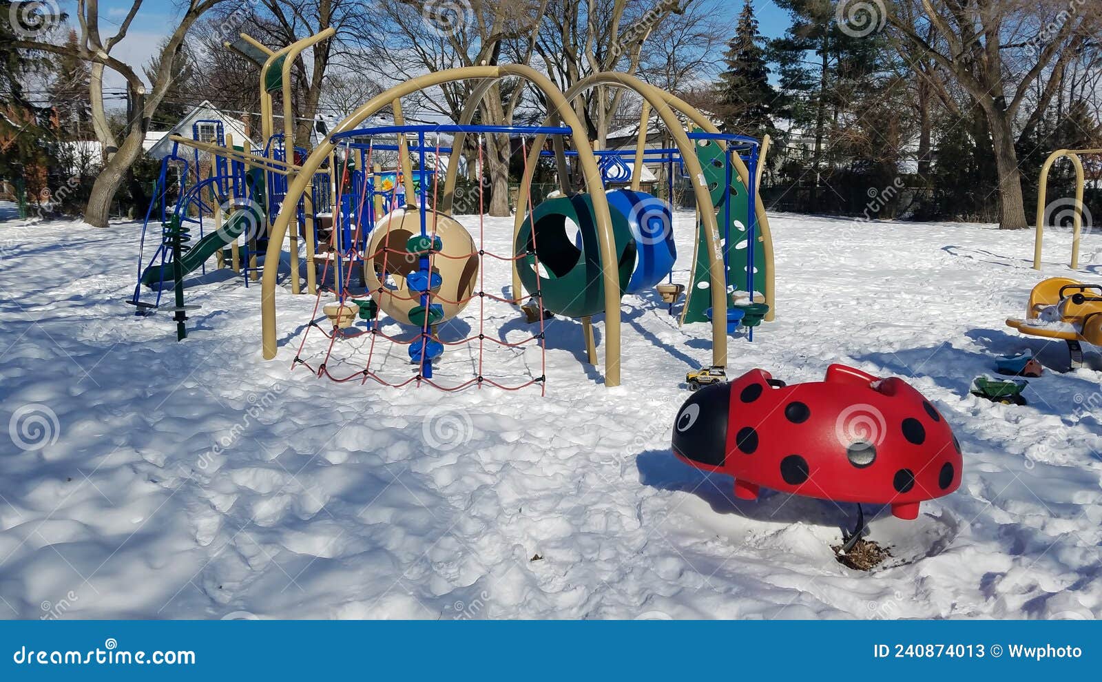 Playground with Snow in Winter in Canada Editorial Stock Photo - Image ...