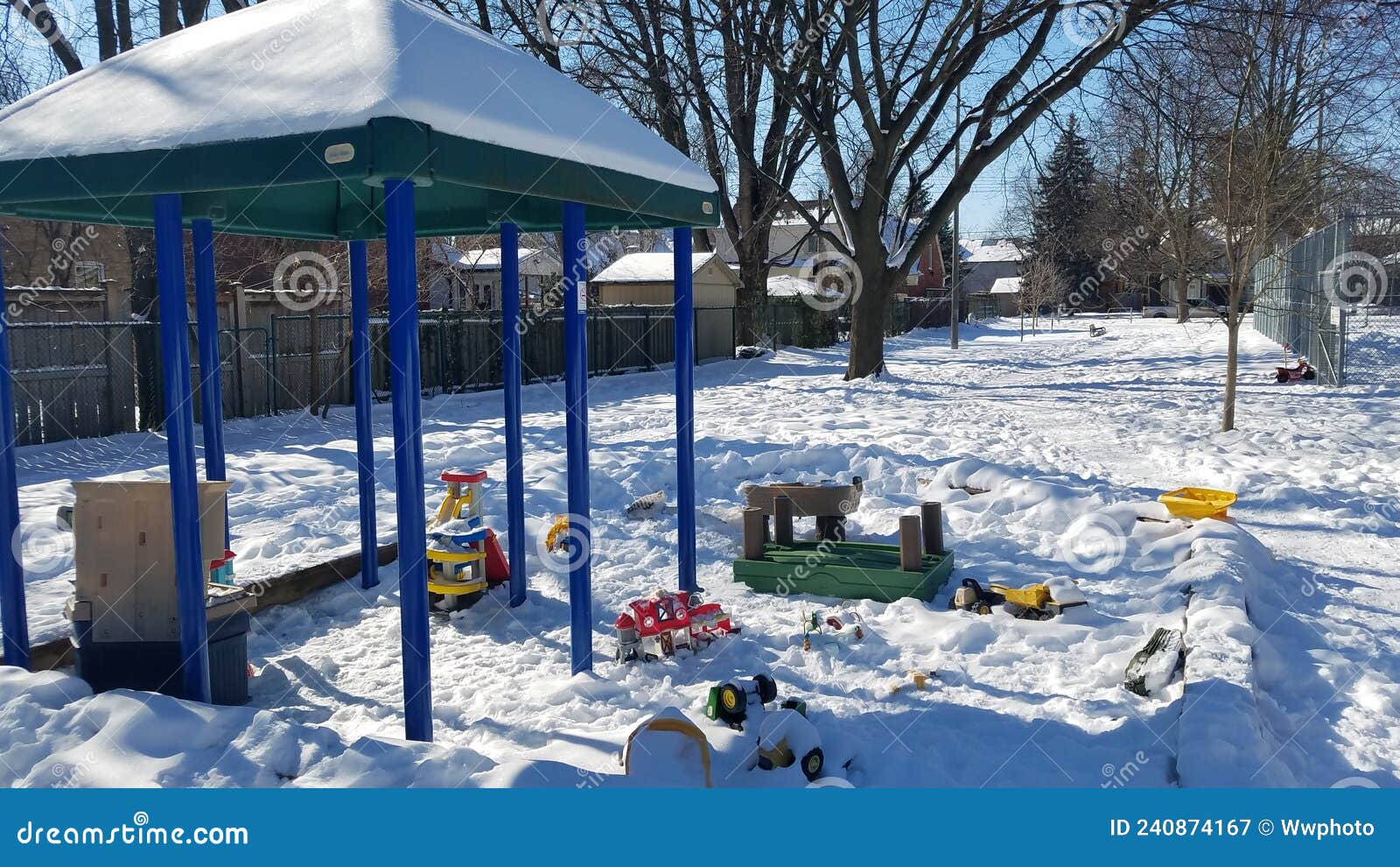 Playground with Snow in Winter in Canada Editorial Photography - Image ...