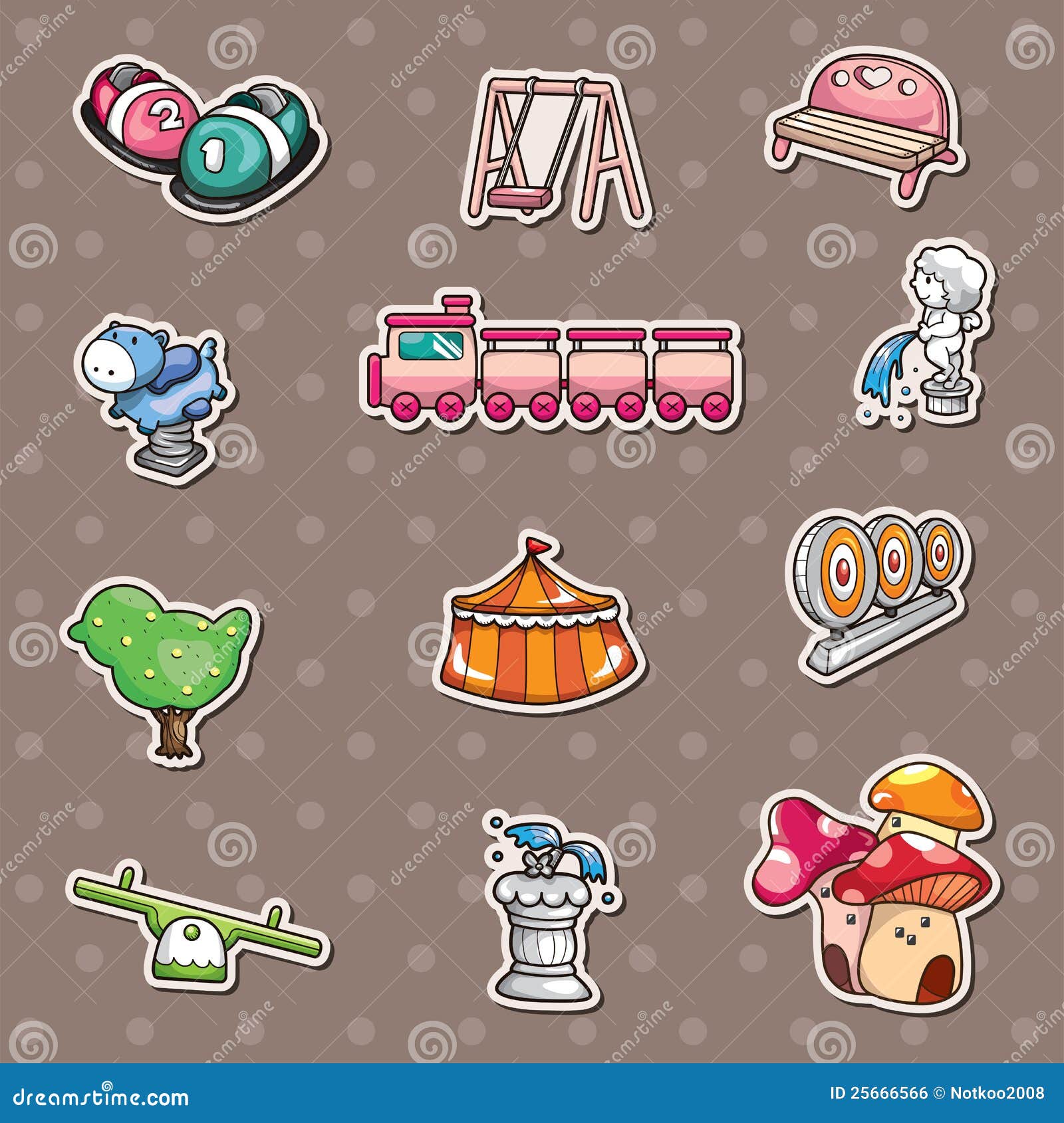 Playground stickers stock vector. Illustration of circus - 25666566