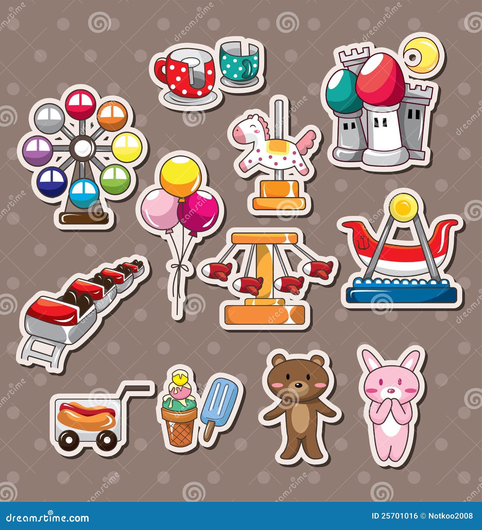 Playground stickers stock vector. Illustration of cheerful - 25701016